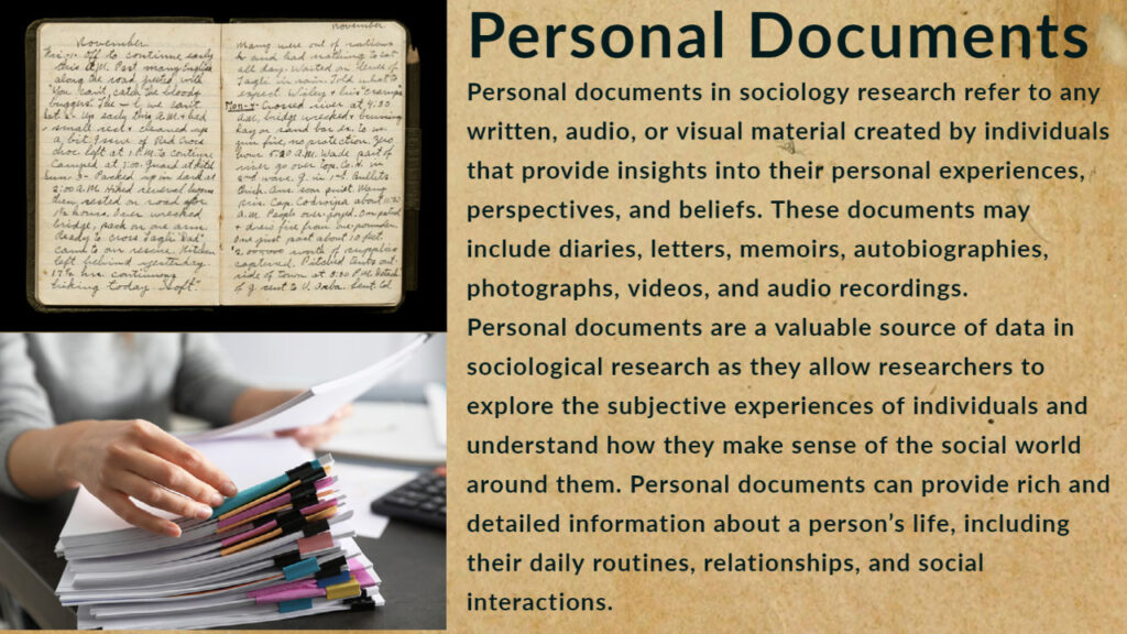 Personal Documents In Sociology Research